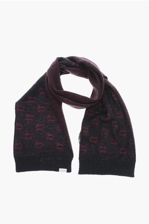 Woolrich Jacquard Alpaca Blend Scarf with Sheep Motif size Unica