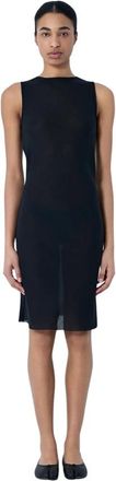 Rier Femme, Robes, Noir, Taille: 38 FR Robe Midi Sans Manches en Maille