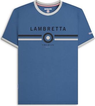 Lambretta T-shirt Ringer pour homme, Oc&eacute;an clair de lune, 4XL