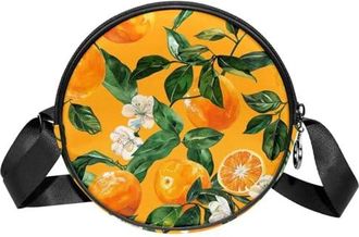 Generic Sac &agrave; bandouli&egrave;re Circle pour femme, petit sac &agrave; bandouli&egrave;re mandarine, sac &agrave; dos avec fermeture &eacute;clair, bretelles r&eacute;glables, sac &agrave; main rond d&eacute;contra