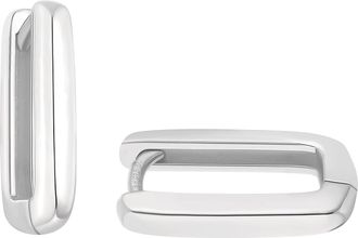 Amor Creolen 925 Sterling Silber Damen Ohrschmuck, 1,4 cm, Silber, Kommt in Schmuck Geschenk Box, 2034778