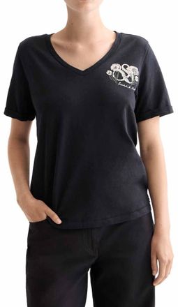 Scotch & Soda Damen Slub Chest Artwork T-Shirt, Meteorit U014, XL