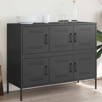 vidaXL Buffet noir 100,5x39x79 cm acier Vidaxl