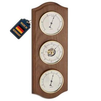TFA Dostmann Analoge Wetterstation, 20.1076.01b, innen, mit Barometer, Hygrometer, Thermomter, Eiche/rustikal,(L) 123 x (B) 37 x (H) 337 mm, Braun