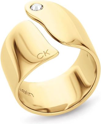 Calvin Klein Calvin Kein Klein Ring für Damen Kollektion CK CHERISHED in Gelbgold verziert mit einem Kristall - 35000663C