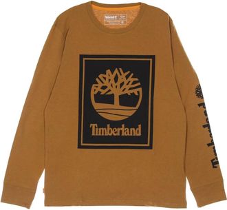 Timberland Lang&auml;rmeliges Logo-T-Shirt - - Tops - Herren - Braun - S
