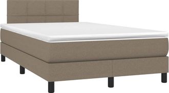 vidaXL Vidaxl Giroletto A Molle Con Materasso Tortora 120x190 Cm In Tessuto