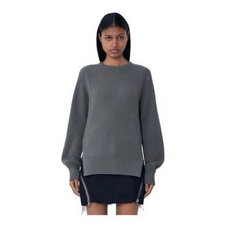 Rick Owens Gerippter Strickpullover - - Knitwear - Damen - Grau - XS