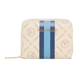 Carlo Colucci Kleine Geldb&ouml;rse mit Kontraststreifen - - Accessories - Damen - Beige - ONE SIZE