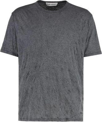 Our Legacy Homme, Tops, Gris, Taille: M Crinkle Texture T-Shirt