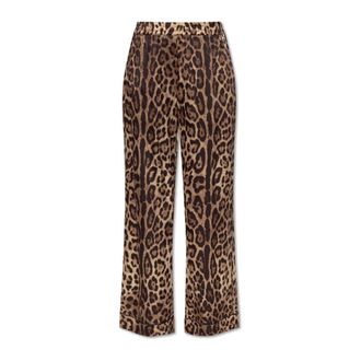 Dolce & Gabbana Seidenhose mit Tiermotiv - - Trousers - Damen - Braun - L