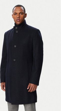 HUGO BOSS Wollmantel 50569223 Dunkelblau Regular Fit