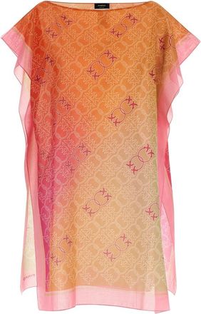 Pinko Pinko, Femme, Blouses et Chemises, Multicolore, Taille: ONE Size Logo Birds Kaftan