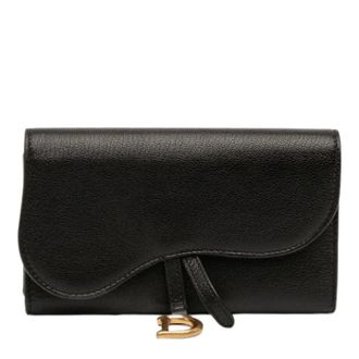 Dior Portefeuille en cuir Pre-owned - Femme - Pre-owned - Noir - Taille: ONE Size