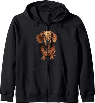 Whyitsme Design Roter Dackel-Hund Illustration Kapuzenjacke