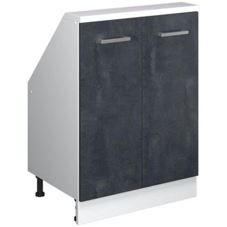 Vicco Dachschr&auml;genschrank Rion, Schwarz Beton/Wei&szlig;, mit 2 T&uuml;ren, Vicco