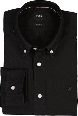 HUGO BOSS Herren Hemd schwarz Oxford