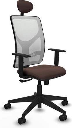 Piqueras y Crespo Stuhl f&uuml;r Telearbeit mit 1D-Armlehnen, h&ouml;henverstellbarer Lendenwirbelst&uuml;tze und festem Kopfteil, ausgestattet mit 3 Positionen und Schneideschaum, We
