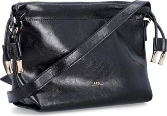 A.P.C. Drawstring Faux Leather Shoulder Bag - Black