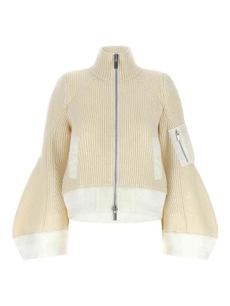 sacai Manteau Au Genou - Blanc