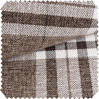 Novely LONDON - Polsterstoff im British Style - Karierter Möbelstoff - Pflegeleichte Meterware 1lfm | Farbe: 01 Dunkelbeige