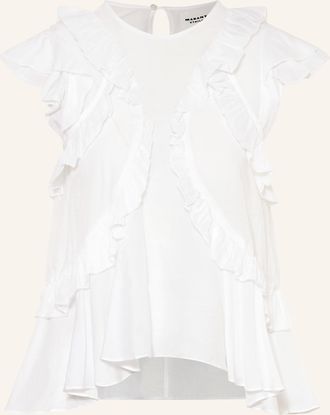 Isabel Marant Marant &Eacute;toile Blusentop Nalou Mit R&uuml;schen weiss