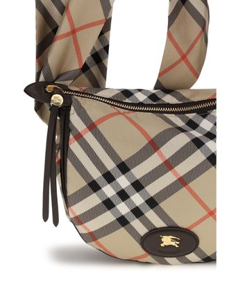 Burberry Womens Shoulder Bag Ribbon Silk Twill Sand