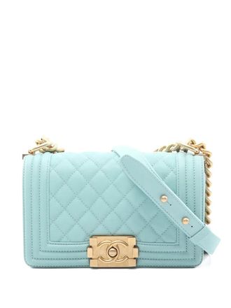 Chanel petit sac port&eacute; &eacute;paule Boy Chanel (2018-2019) - Bleu