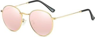 Generic Lunettes de soleil rondes polaris&eacute;es for hommes et femmes, lunettes de soleil de f&ecirc;te de(Pink)