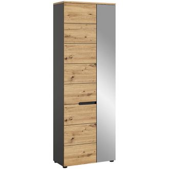 ebuy24 Canu Kleiderschrank 1 T&uuml;r Eiche Dekor, Spiegel