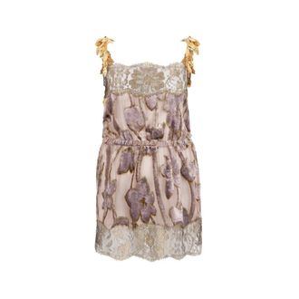 Roberto Cavalli Nude Mini-Kleid mit Blumenmuster - - Dresses - Damen - Beige - S