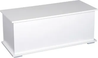 HOMCOM Homcom - Coffre malle de rangement coffre &agrave; jouets dim. 100L x 40l x 40H cm panneaux particules blanc