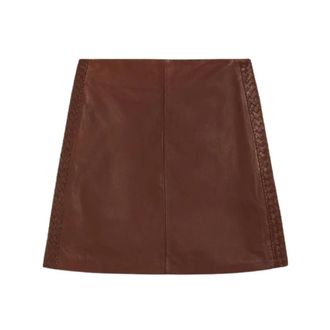 Max Mara Leder Minirock Flare Silhouette - - Skirts - Damen - Braun - 4XS
