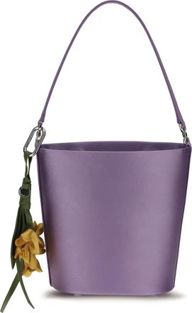 Self Portrait Womens Bucket Bag Lilac Satin Polyester
