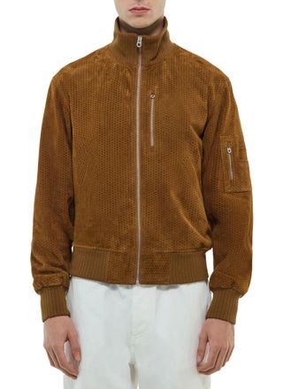 Fursac Blouson style Teddy en daim - Taille XL - Homme
