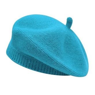 ZLYC Hiver Femmes Classique Francais Chapeau de B&eacute;ret Couche Double(Bleu uni),Taille Unique