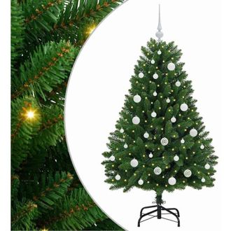 vidaXL K&uuml;nstlicher Weihnachtsbaum Gr&uuml;n 150 cm PVC und Metall vidaXL