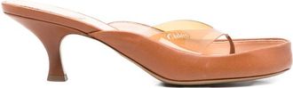 Chlo&eacute; Transparent-strap Heeled Sandals