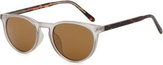 Generic Lunettes De Soleil Rondes Tendance &Agrave; Grande Monture For Hommes Et Femmes, Polaris&eacute;es, For La Conduite, Les Vacances Et Les Photos.(Brown)