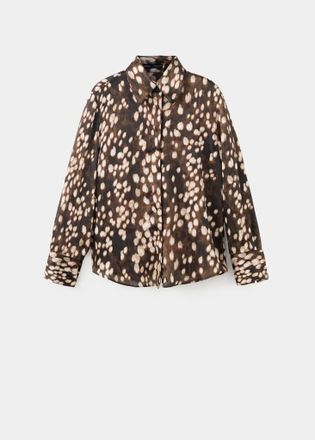 Mango Blouse fluide imprim&eacute;e marron - Femme - XS - MANGO