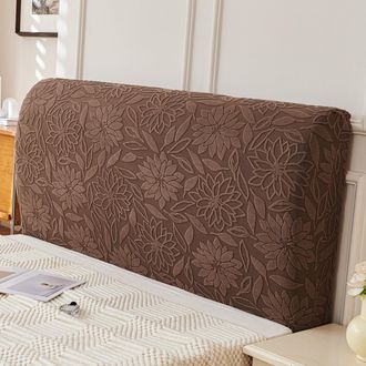 Generic Elastischer Flanellbezug mit Bettkopfteil Bezug Muster, Queen Kingsize Gr&ouml;&szlig;e, Kopfteil Bezug Staubschutzh&uuml;lle f&uuml;r Schlafzimmerdekoration Kaffee Cal Ki