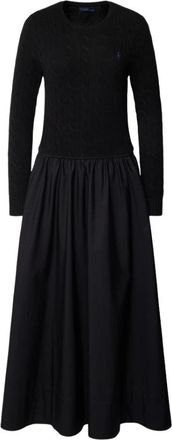 Polo Ralph Lauren Femme, Robes, Noir, Taille: 36 FR Abito in lana e cotone