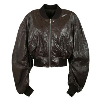 Rick Owens Tower Secchia Cropped Flight Bomber Jacket - - Jackets - Damen - Braun - M