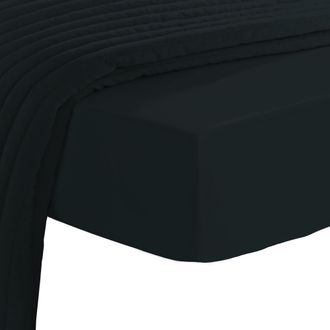 Pizuna 800 Fadenzahl Baumwolle spannbettlaken 90x200-100x200cm Schwarz, 100% Langstapelige Baumwolle Spannbetttuch, Weiche Mako Satin-Webart passt bis zu 40c