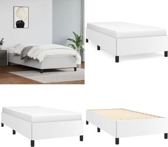 vidaXL Bettgestell Weiß 90x190 cm Kunstleder - Bettes Gestell - Schlafzimmer Möbel - Weißes Bett - Kunstleder Bett - Doppelbett - Home & Living