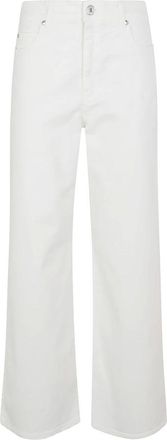 Max Mara Femme, Pantalons, Blanc, Taille: 42 FR Medina Wide Pantalons