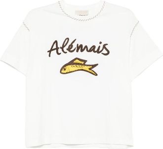 Alemais Logo-embroidered Cuffed T-shirt
