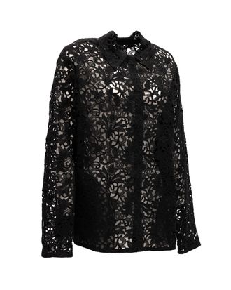 Valentino Garavani Floral Lace Blouse - Black