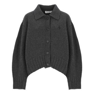 The Attico Cardigan mit Kragen - - Knitwear - Damen - Grau - 2XS
