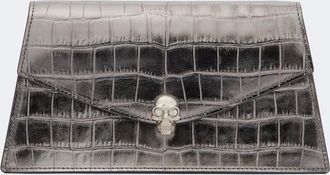 Alexander McQueen Clutch Skull Mini aus Leder